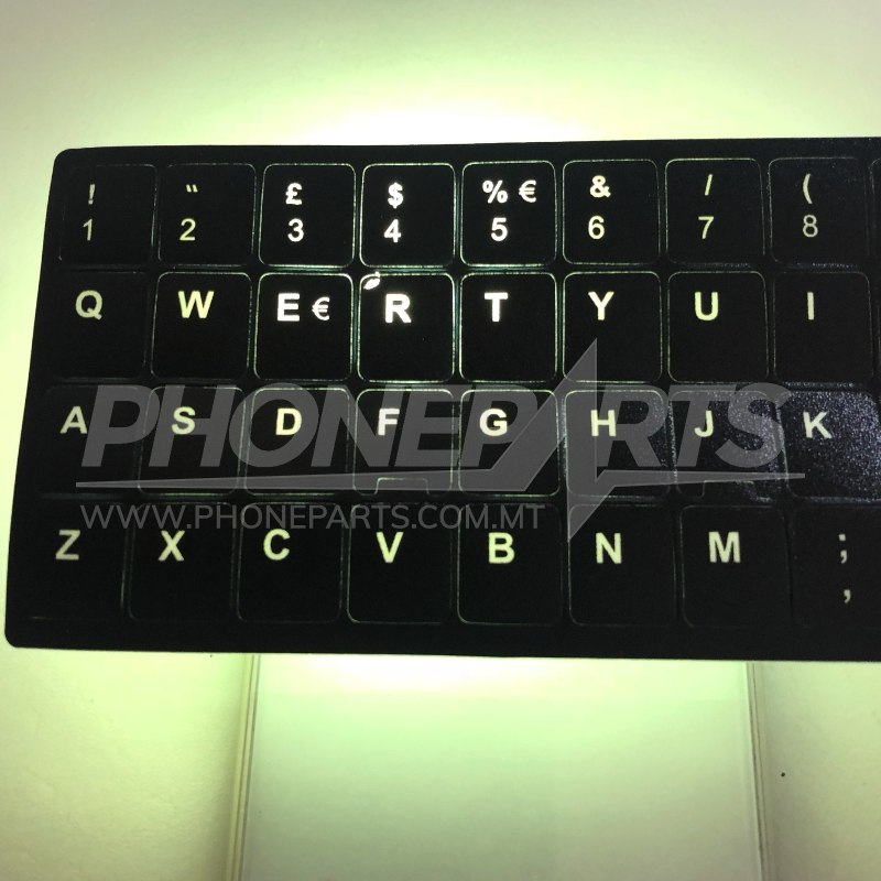 Keyboard Layout Sticker (Italian ) Black and White - Phoneparts