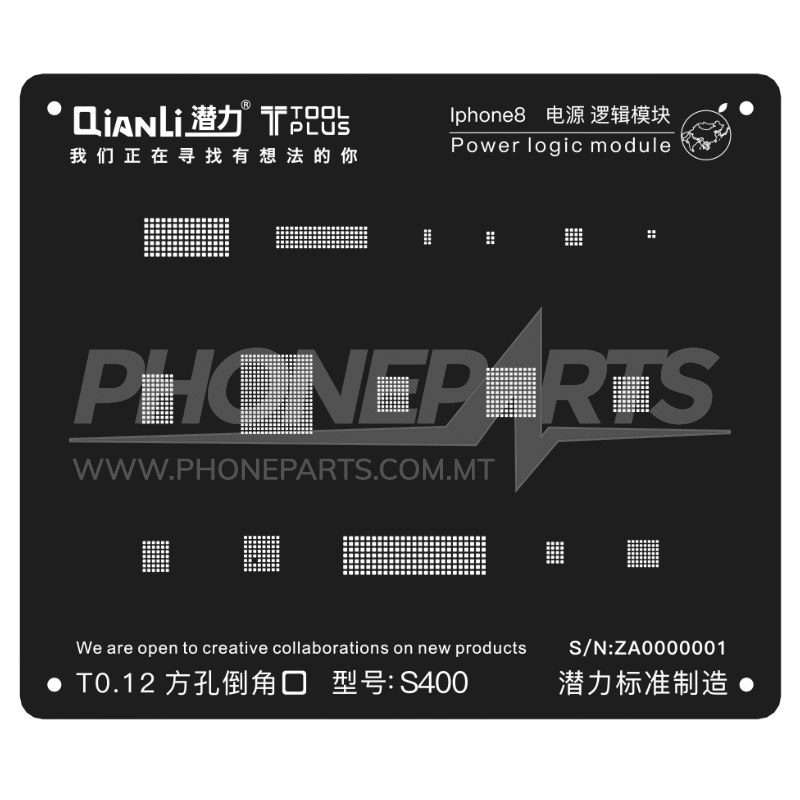 QianLi 2D Black STENCIL POWER LOGIC FOR iPHONE 5S-6-6S-7-8/X - Phoneparts