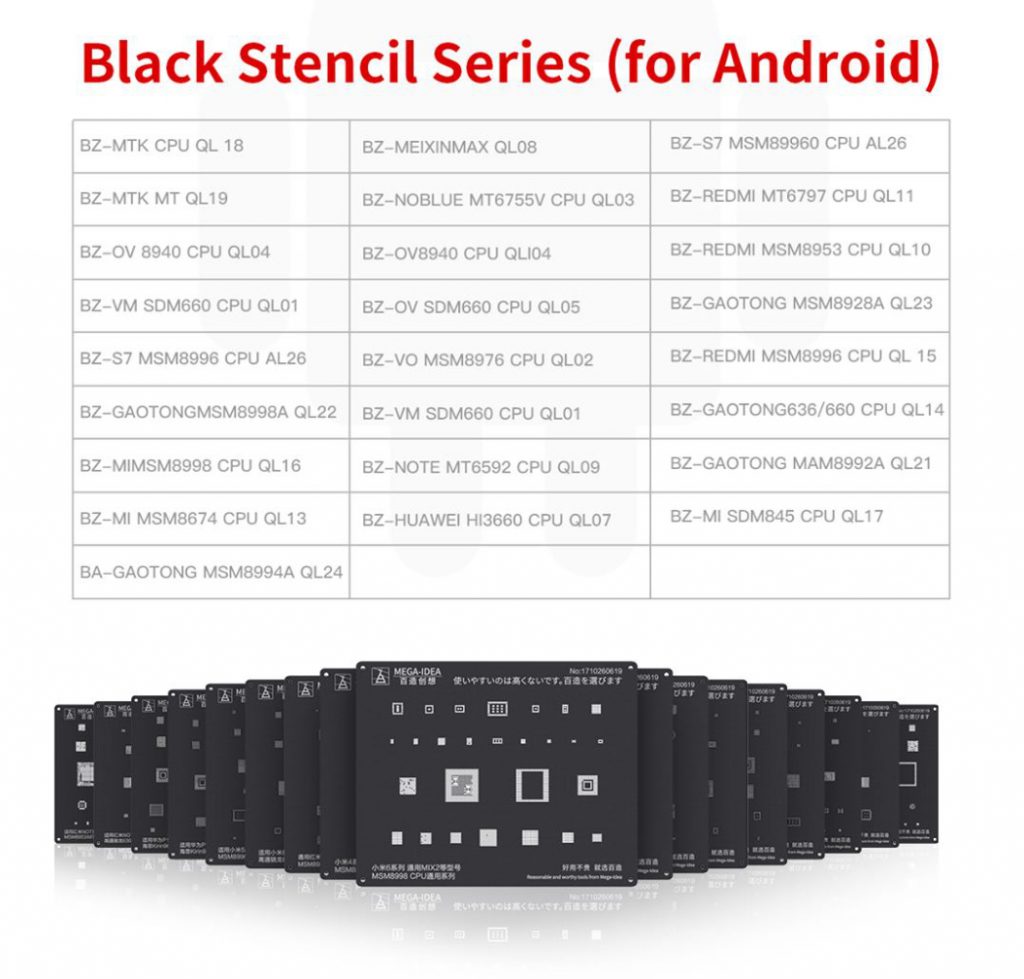 QIANLI Mega-Idea Android Black Stencil Kirin 960 HI 3660 CPU - Phoneparts