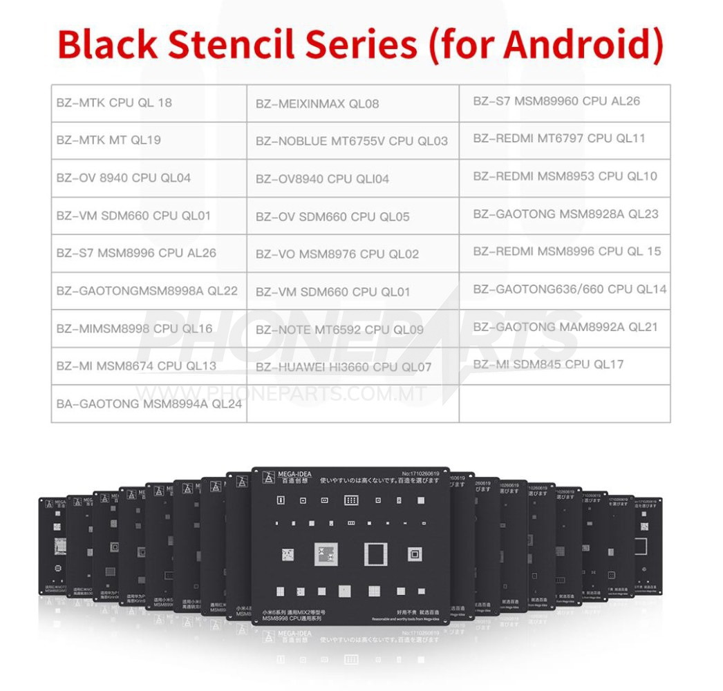 QIANLI Mega-Idea Android Black Stencil Qualcom CPU MSM8928A-MSM8940 ...