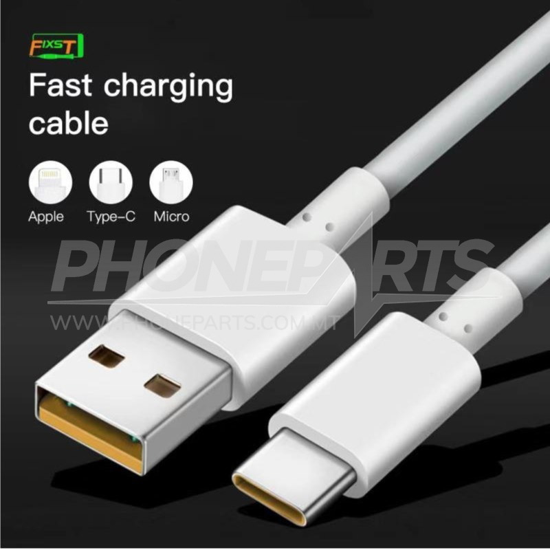 FAST CHARGING-DATA CABLE USB/TYPE-C (1MT) SKIDPROOF TPE - Phoneparts