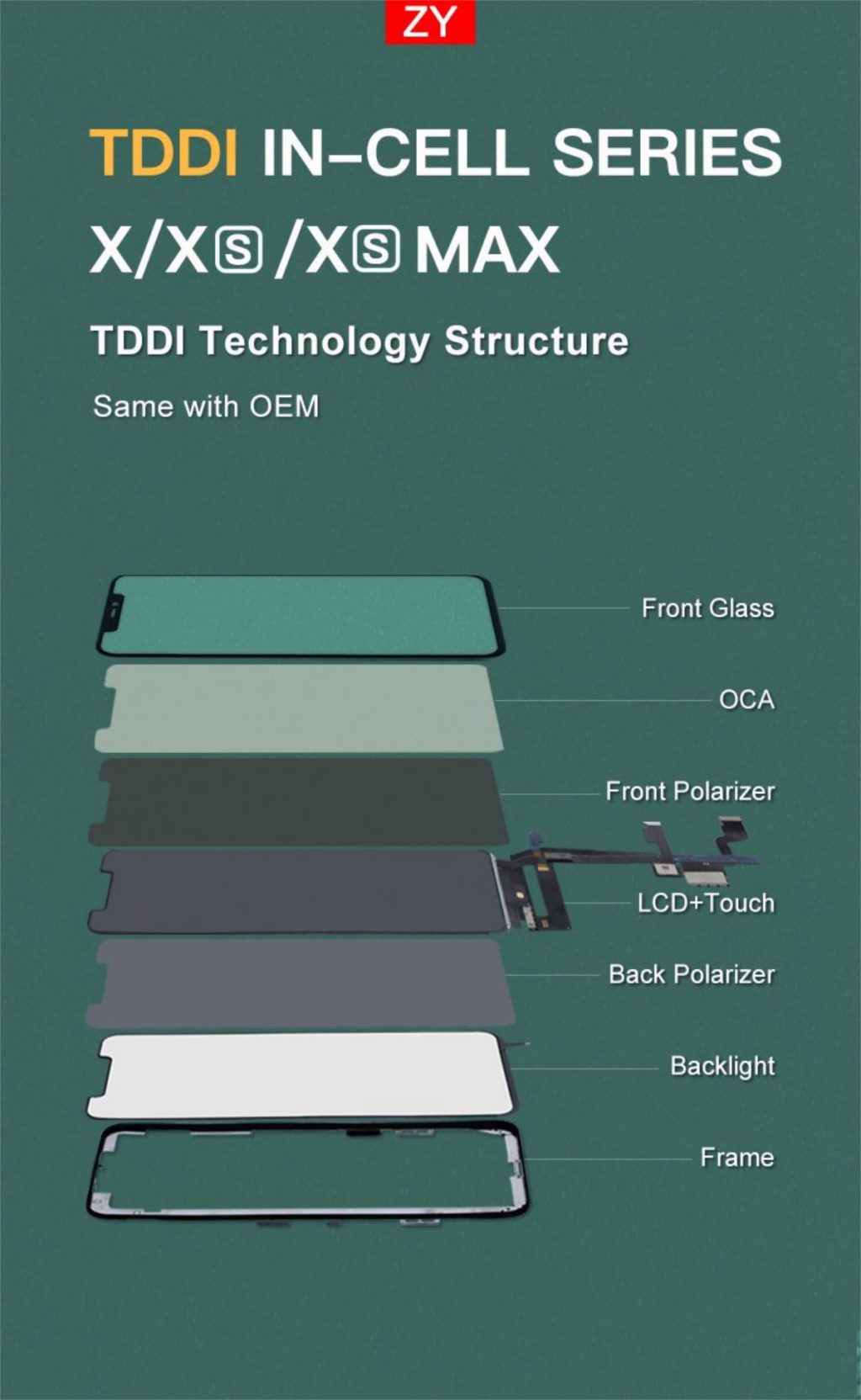 Display touch iPhone X TDDI IN-CELL LCD (ZY) - Phoneparts