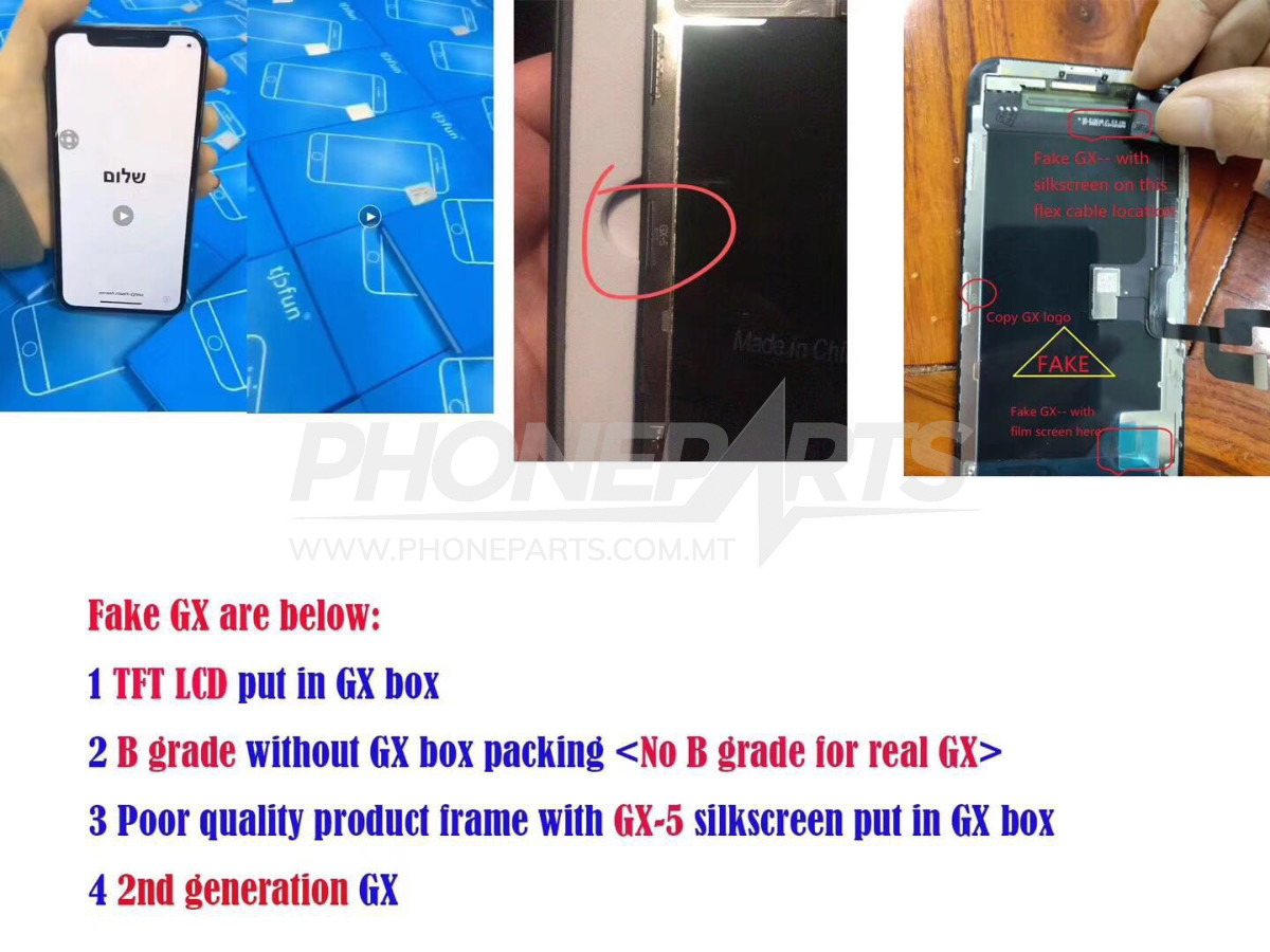 How to recognize if the GX displays you buy are truly original - Phoneparts