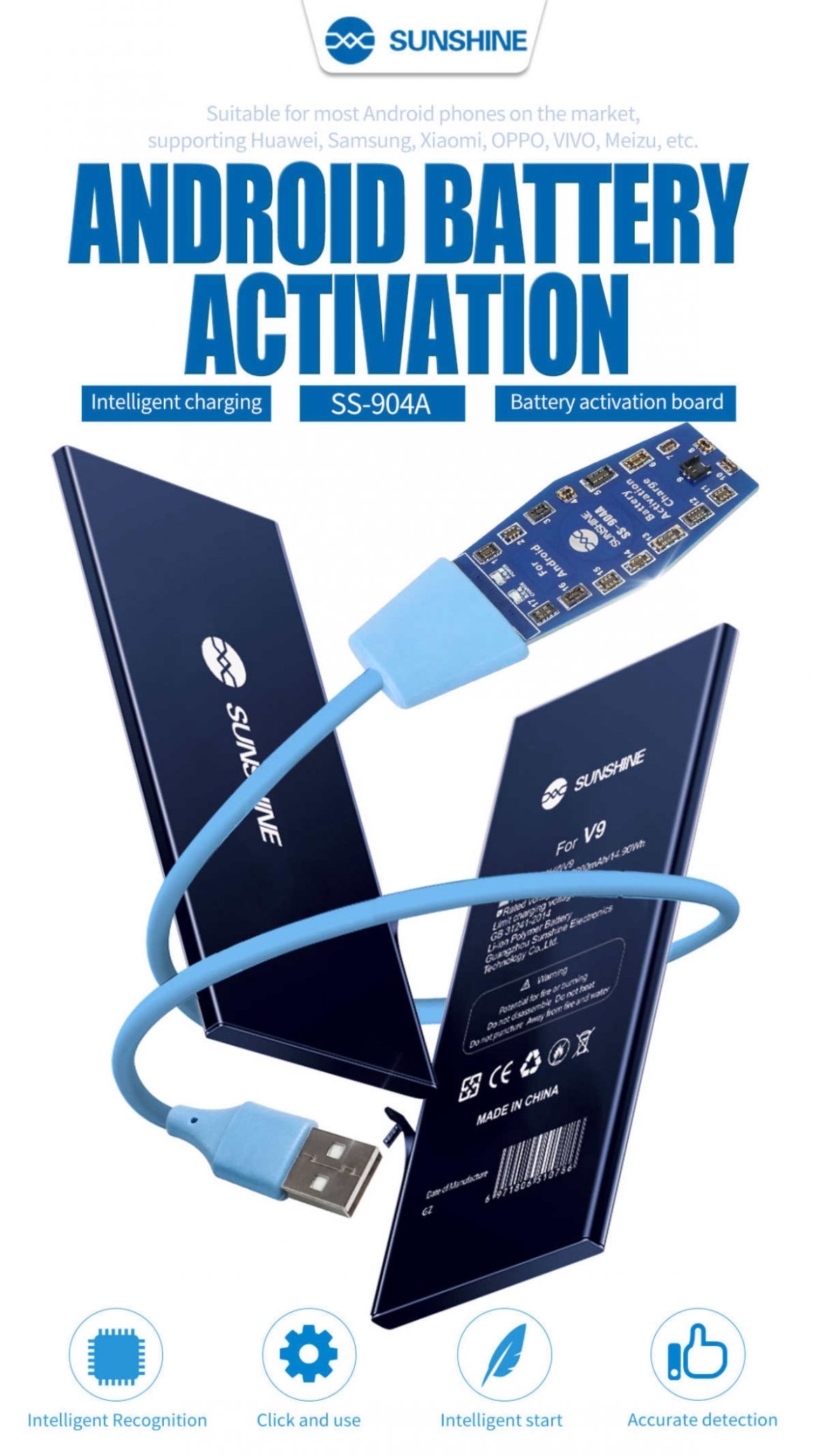 Android Battery Activation Board Sunshine SS-904A - Phoneparts