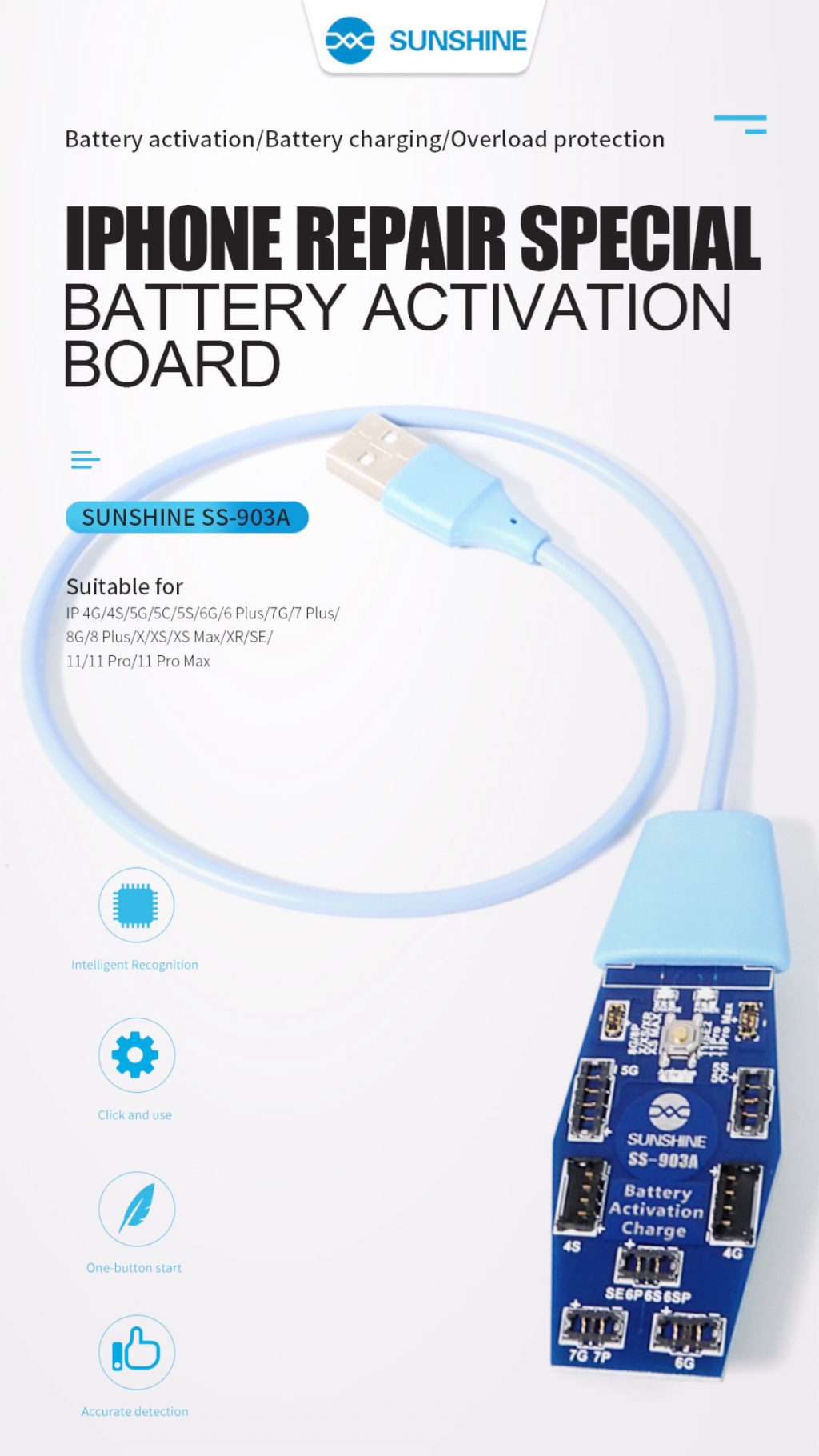 iPhone Battery Activation Board Sunshine SS-903A - Phoneparts