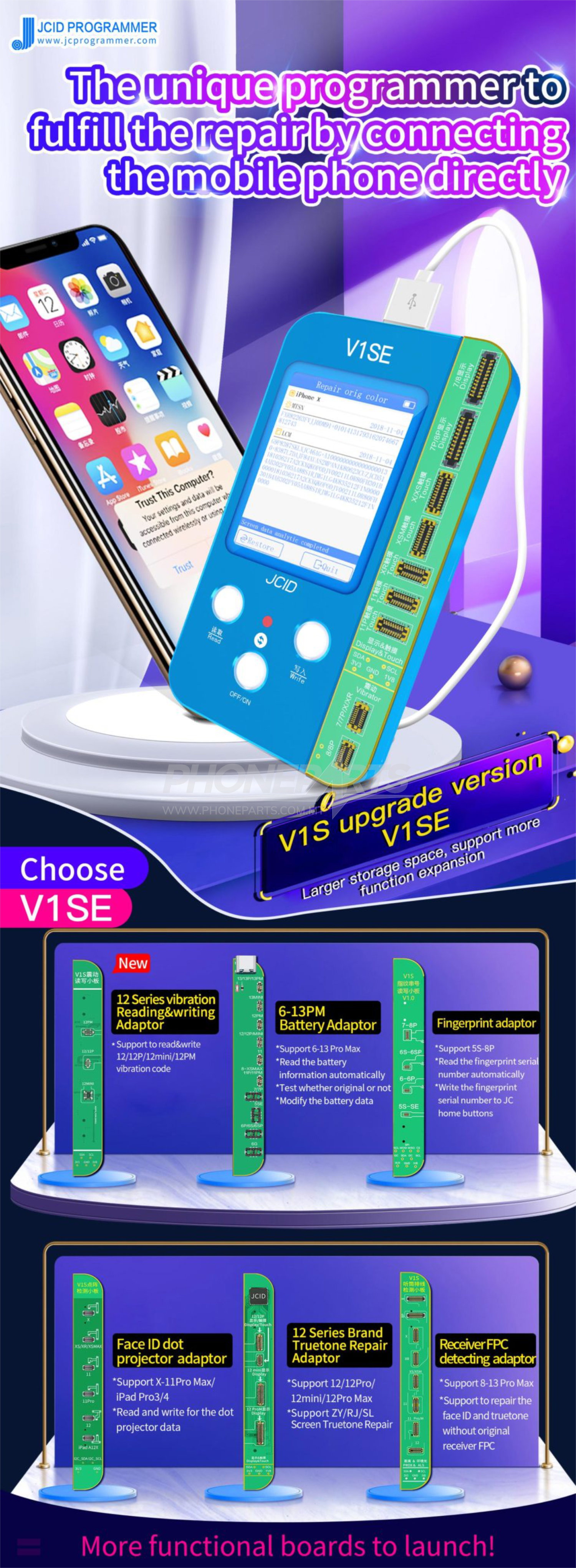 JC V1SE COMPLETE PROGRAMMER TOOL FOR IPHONE (WI-FI Version) - Phoneparts