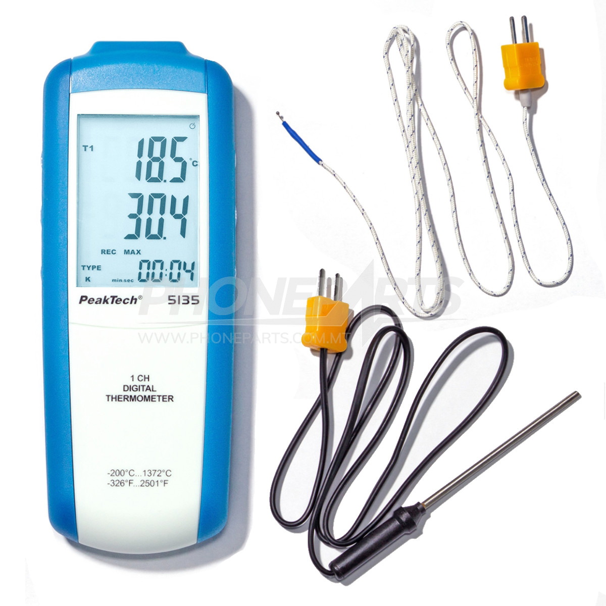 PEAKTECH 5135 Digital Thermometer 1 CH 3X1/2 Digit -200+1372°C - Phoneparts
