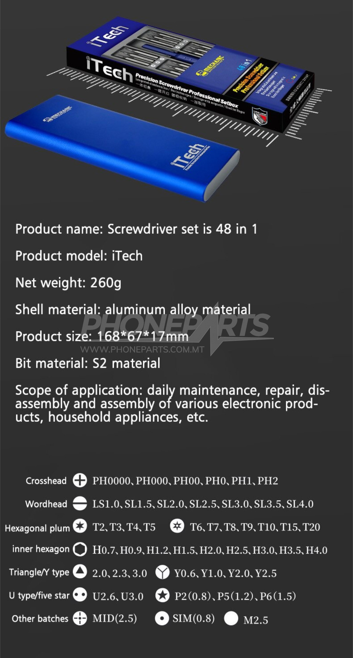 Mechanic iTech SCREWDRIVER SET 48IN1 - Phoneparts