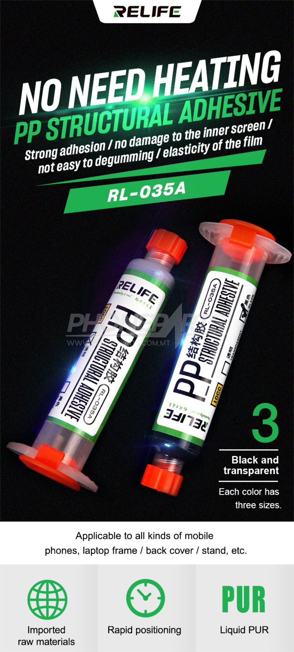 Relife RL-035A PP Structural Adhesive For Mobile & Tablet screen ...