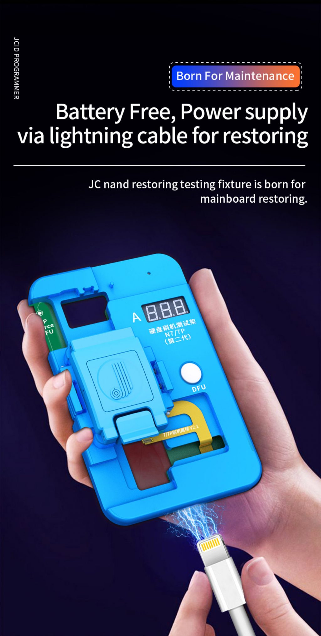 JC PROGRAMMER N6 NAND RESTORING/TESTING FOR IPHONE 6 (BGA60) 2ND GEN ...