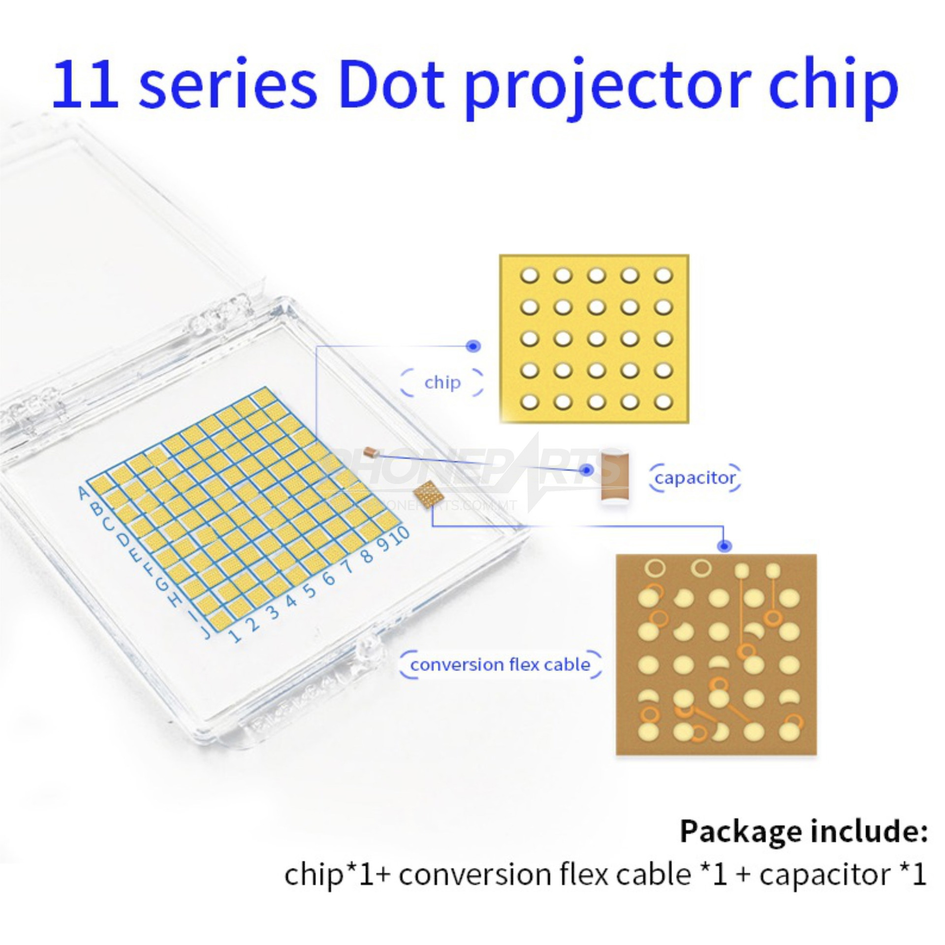 JCID FACE ID DOT MATRIX IC CHIP KIT (3PCS) For iPhone 11-11 PRO-Max ...