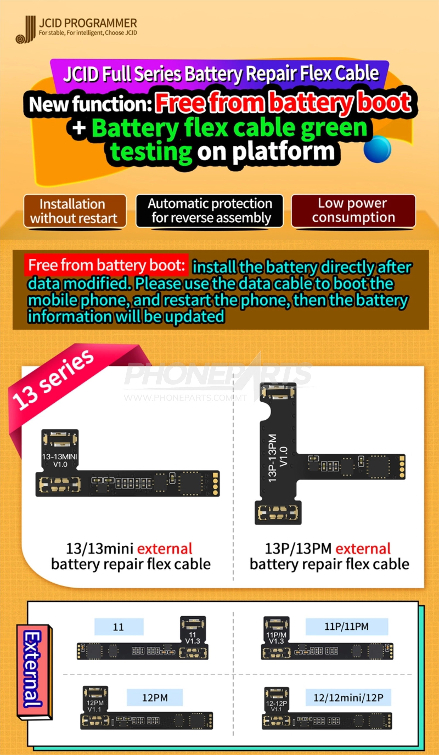 JCID battery repair FPC iPhone series (tag-on) - Phoneparts