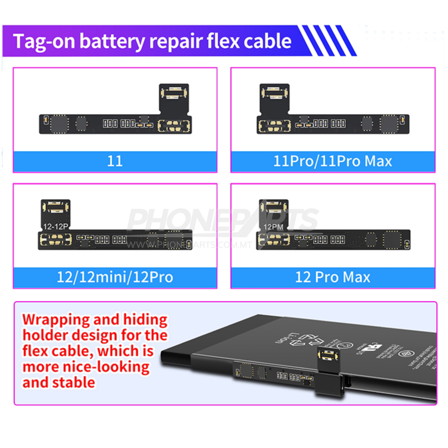 JCID battery repair FPC iPhone series (tag-on) - Phoneparts