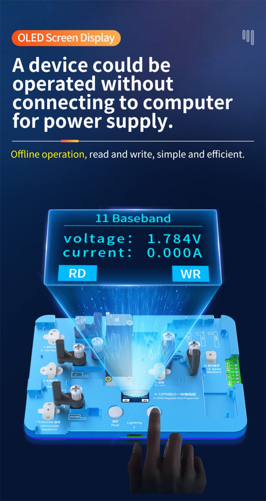 JC X-12PM EEPROM CHIP NON-REMOVAL PROGRAMMER - Phoneparts