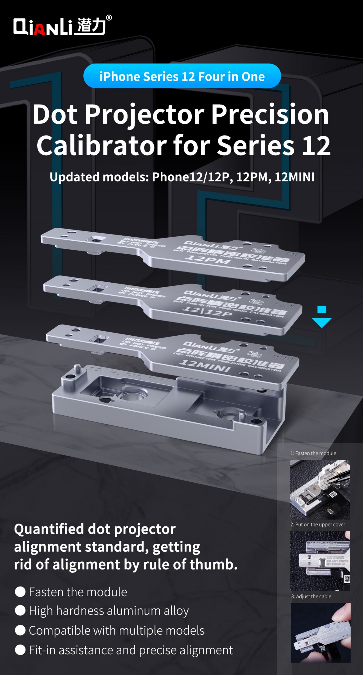 QIANLI LATTICE FACE ID PRECISION CALIBRATOR FOR IPHONE 12 SERIES (4in1 ...