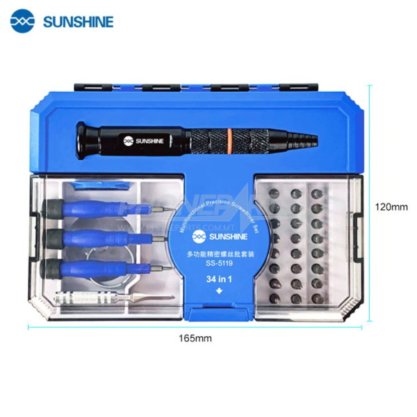SUNSHINE SS-5119 34 in 1 S2 Alloy Steel Precision Screwdriver Set ...