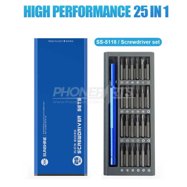 SUNSHINE SS-5118 S2 ALLOY Precision Screwdriver Set (25 IN 1) - Phoneparts