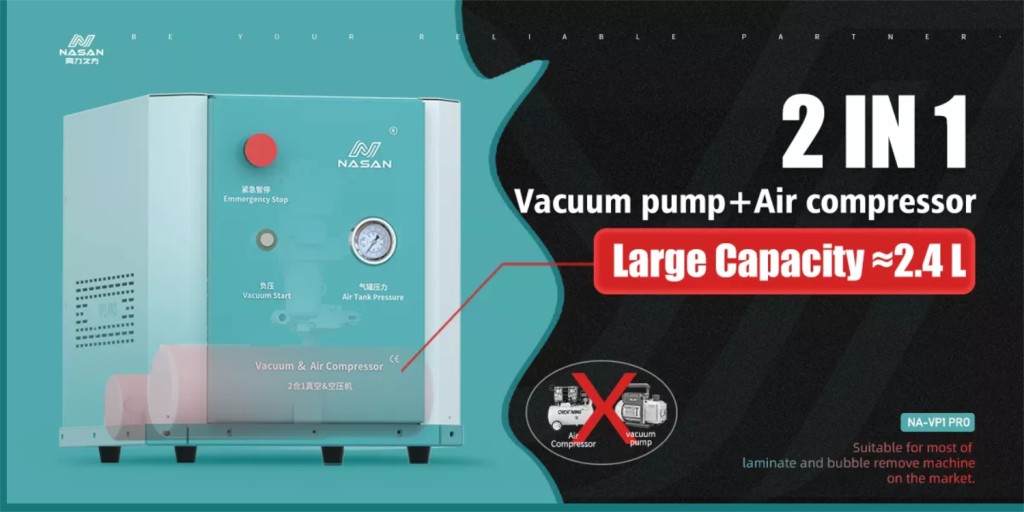 NASAN NA-VP1 PRO 2 IN 1 Large Capacity Air Compressor + Vacuum Pump ...