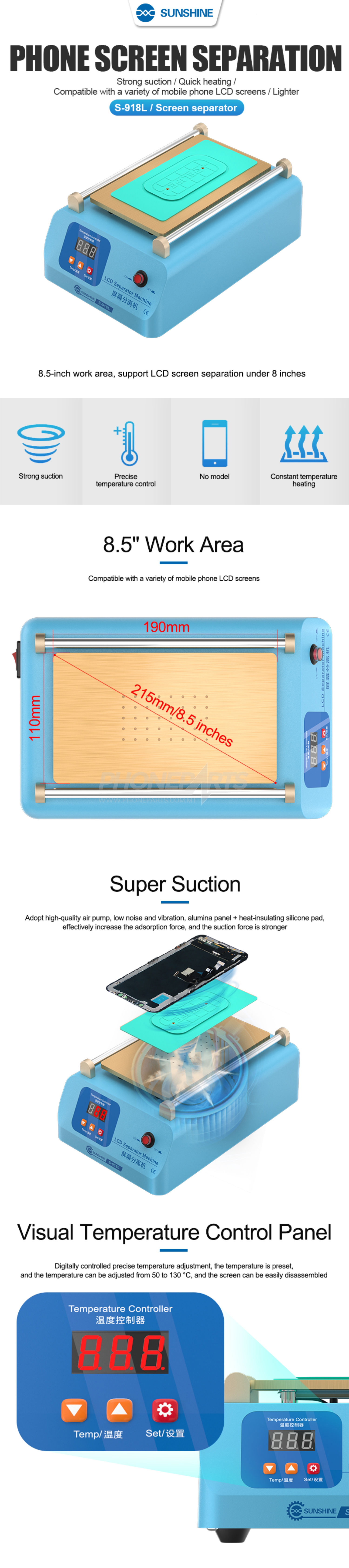 SUNSHINE S-918L HEATING SCREEN SEPARATOR PLATFORM - Phoneparts