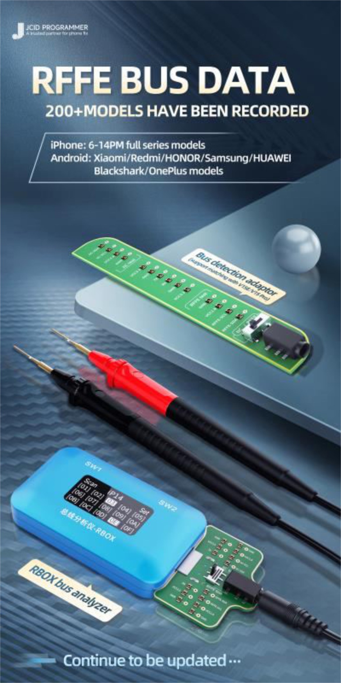 JCID BUS DETECTION BOARD ADAPTOR (RFFE+IIC) V.2 FOR IPHONE (V1SE/PRO ...