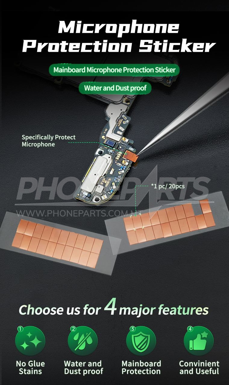 QIANLI REPAIR MAN MICROPHONE DUST PROTECTION STICKER (100PCS) - Phoneparts