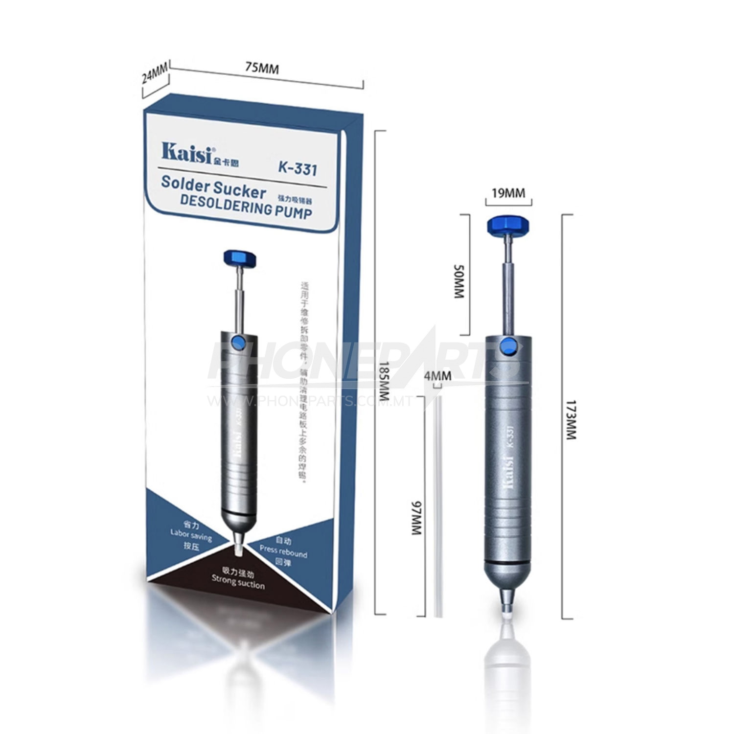 KAISI K-331 SOLDER SUCKER DESOLDERING PUMP - Phoneparts