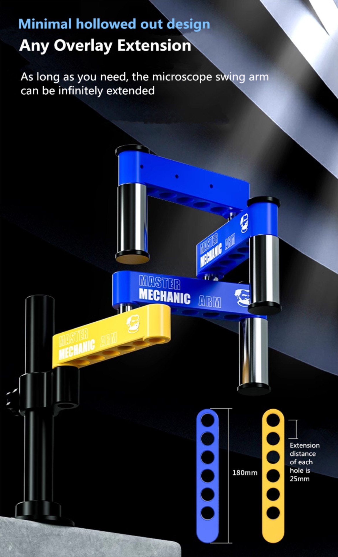 MECHANIC M3 UNIVERSAL TELESCOPIC MICROSCOPE SWING ARM (360° DEGREE ...