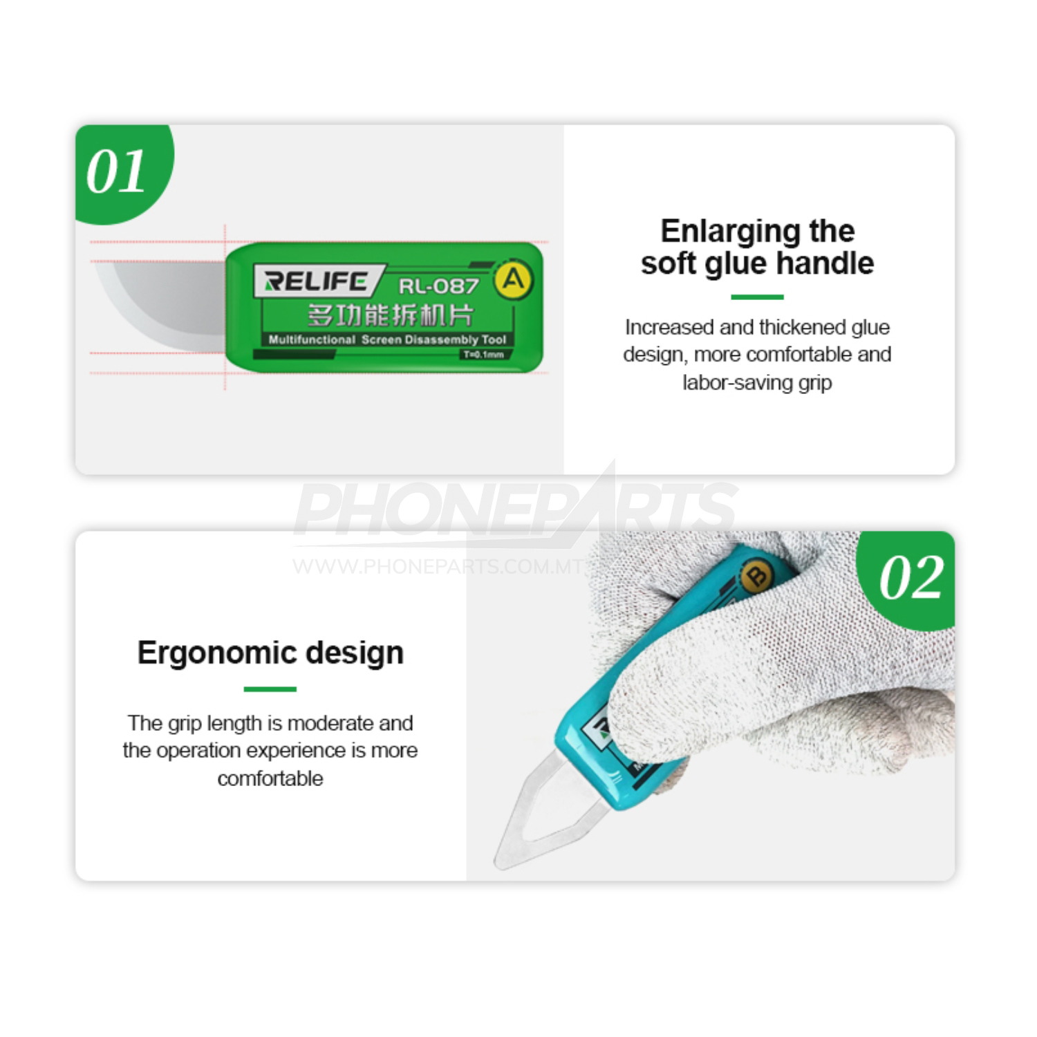 RELIFE RL-087 3 IN 1 MULTIFUNCTIONAL SCREEN DISASSEMBLY BLADE TOOL SET ...