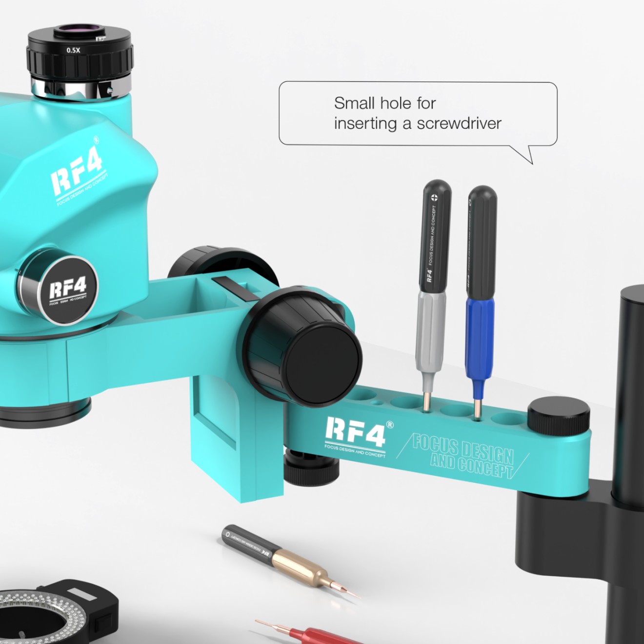 RF4 TRINOCULAR MICROSCOPE RF-7050 PRO-FO19 360° ROTATABLE - Phoneparts