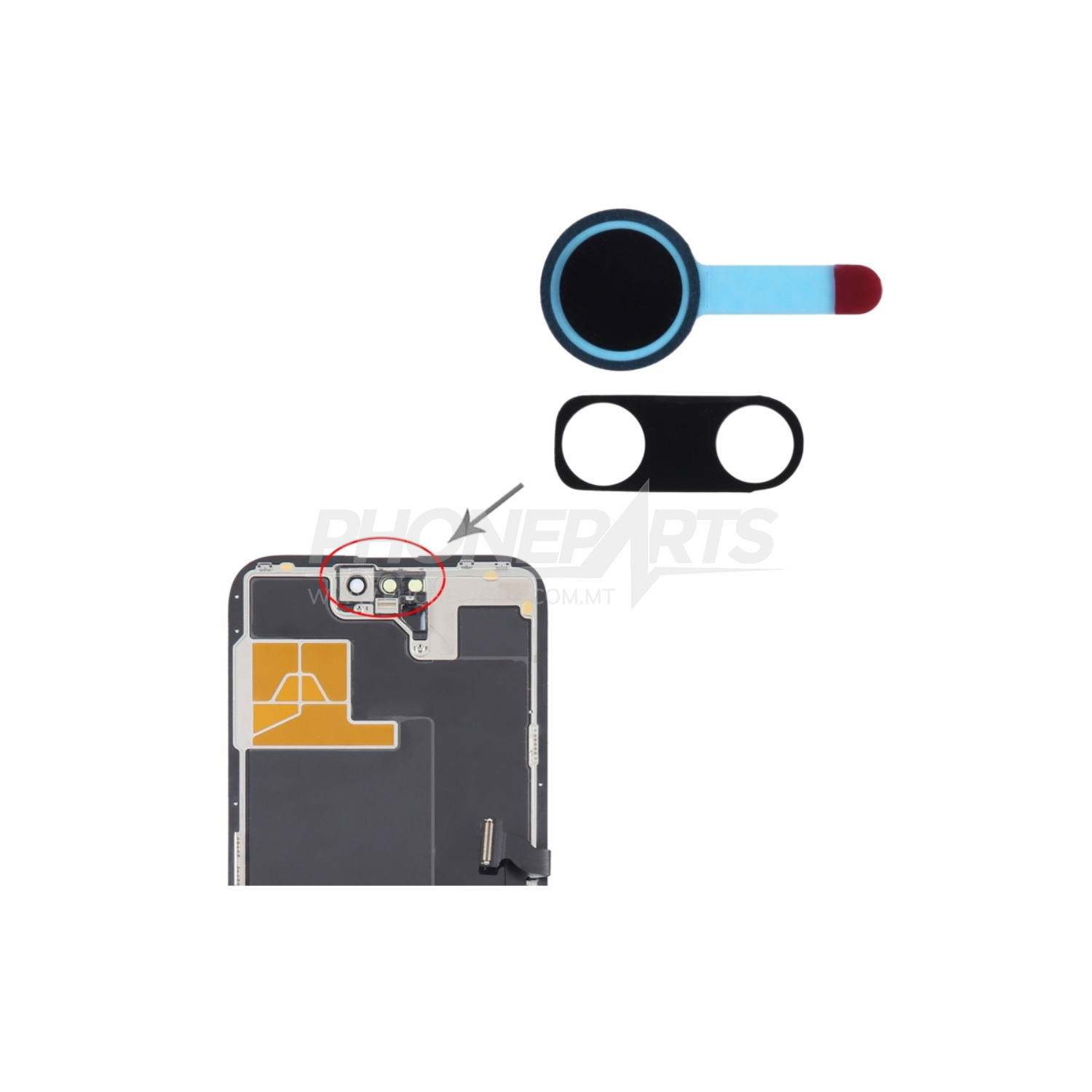 10/SET FRONT CAMERA LCD SHADING SEALING STICKER FOR IPHONE 14 PRO/PRO ...