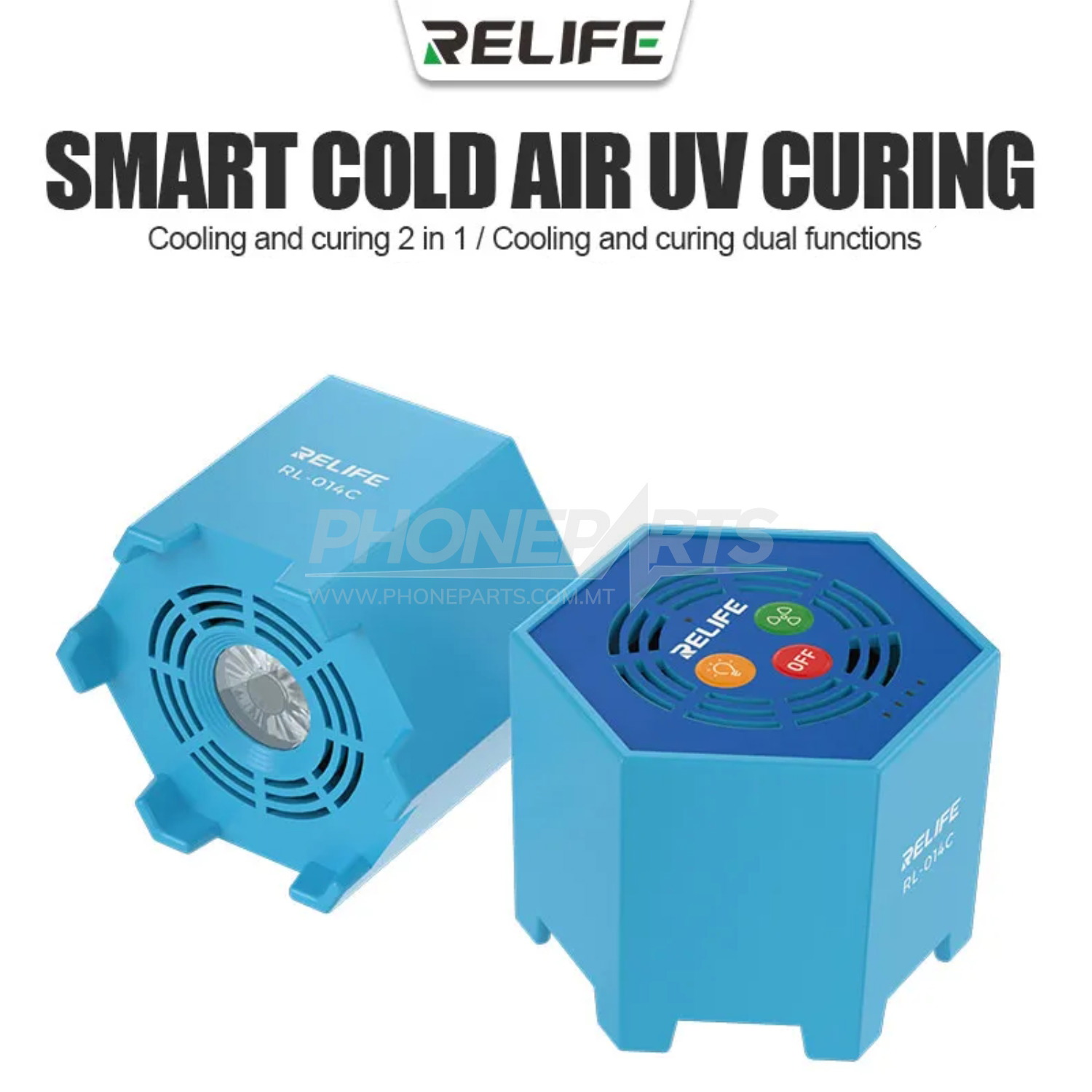 RELIFE RL 014C 2-IN-1 INTELLIGENT CURING LAMP + COOLING FUN BUILT-IN ...