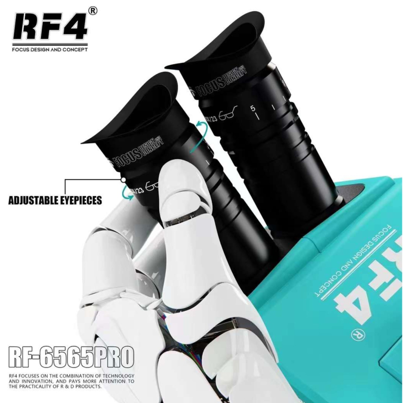 RF4 TRINOCULAR MICROSCOPE RF-6565 PRO D2 (NEW MODEL) - Phoneparts