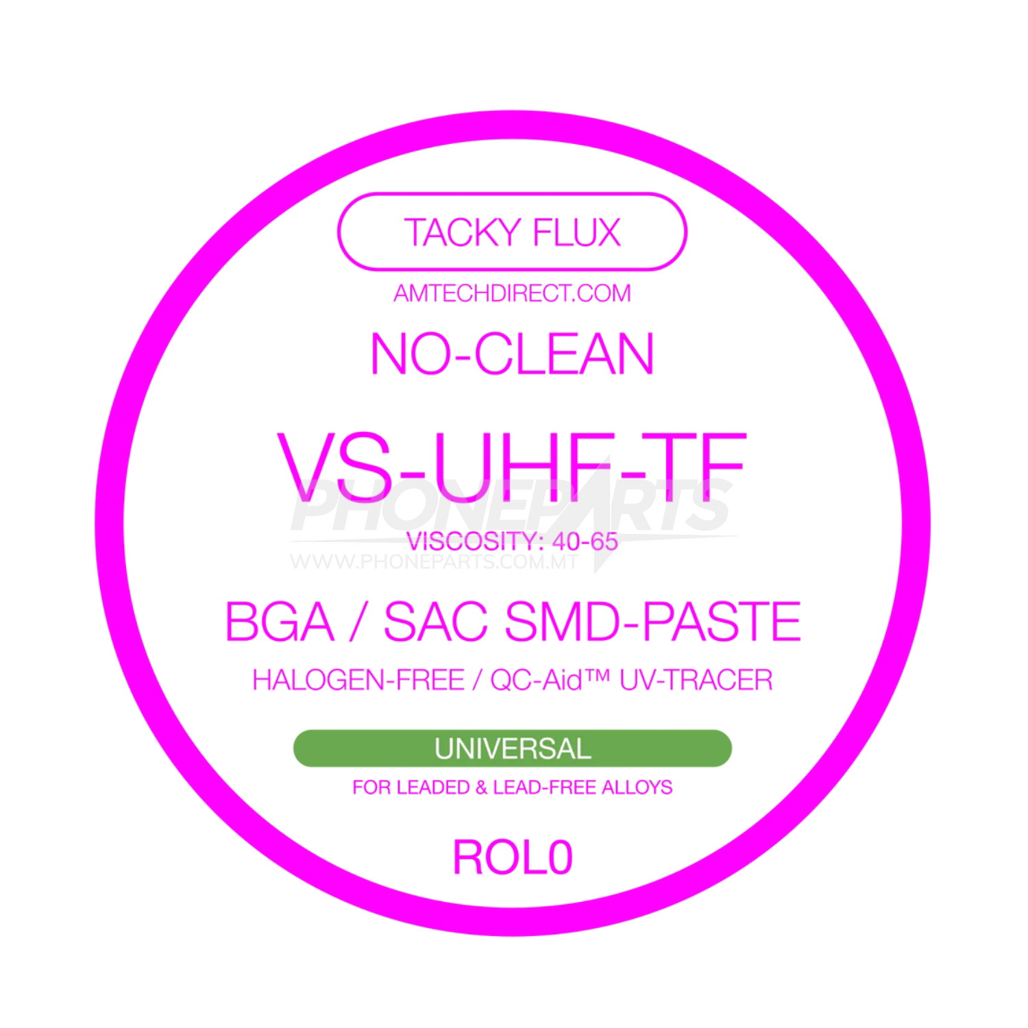AMTECH STIRRI-VS-UHF-TF NO-CLEAN FLUX WITH QC-AID UV-TRACER (ROL0) 5GR ...