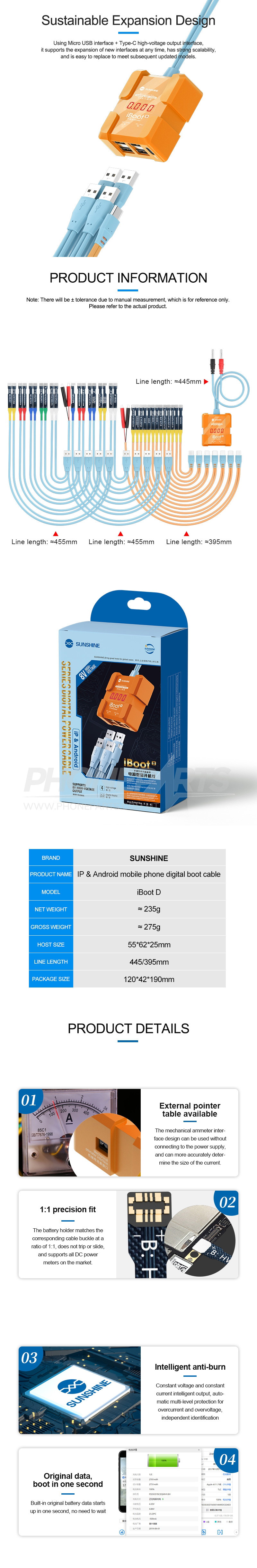 SUNSHINE IBOOT D IPHONE & ANDROID POWER ON LINE - Phoneparts