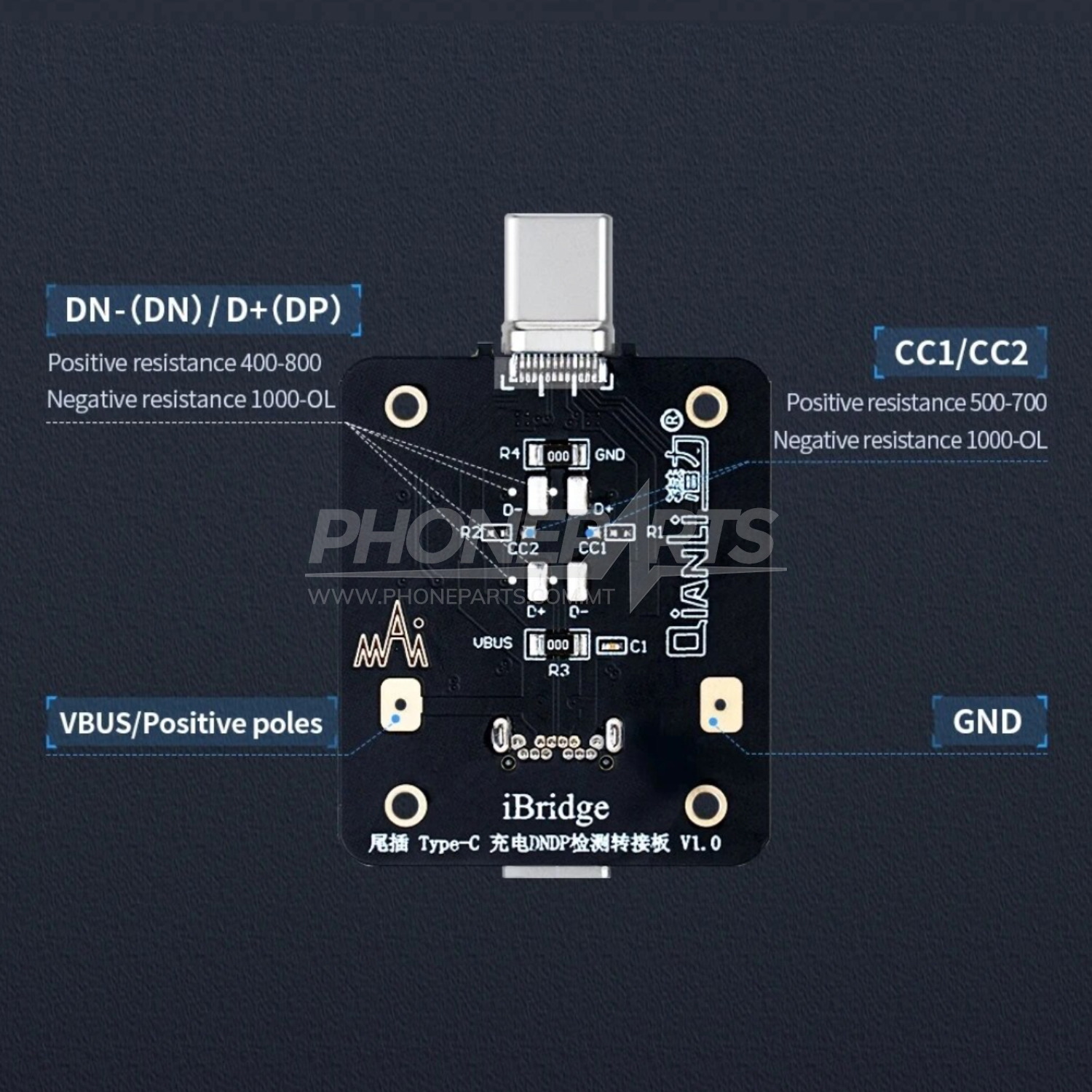 QianLi iBridge Tail Plug Type-C Charging DNDP Detection Epitaxial Board ...