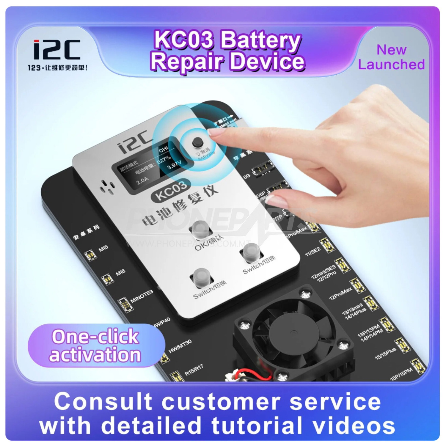 i2C KC03 Battery Repair Device for iPhone and Android - Phoneparts