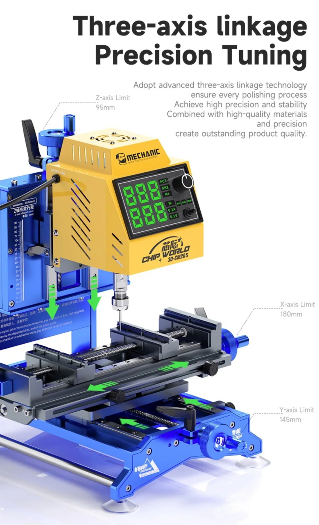 MECHANIC 3D-CM20S Three-axis Precision Chip Grinder CNC/CPU - Phoneparts