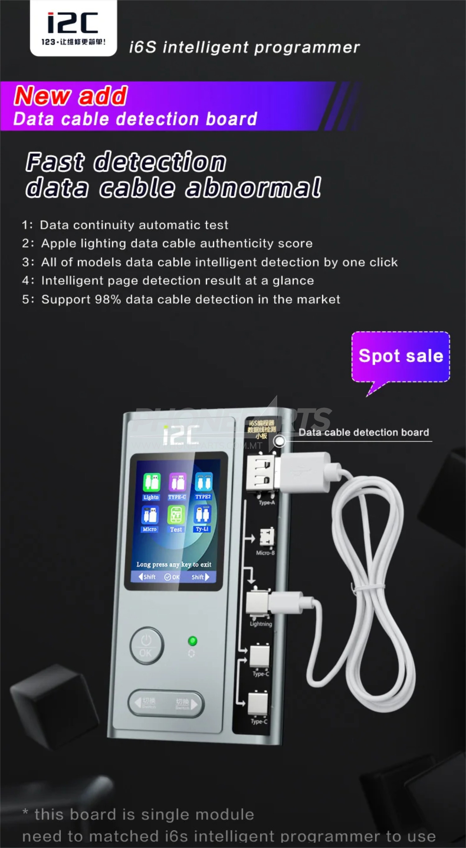 I2C I6S DATA CABLE DETECTION BOARD - Phoneparts