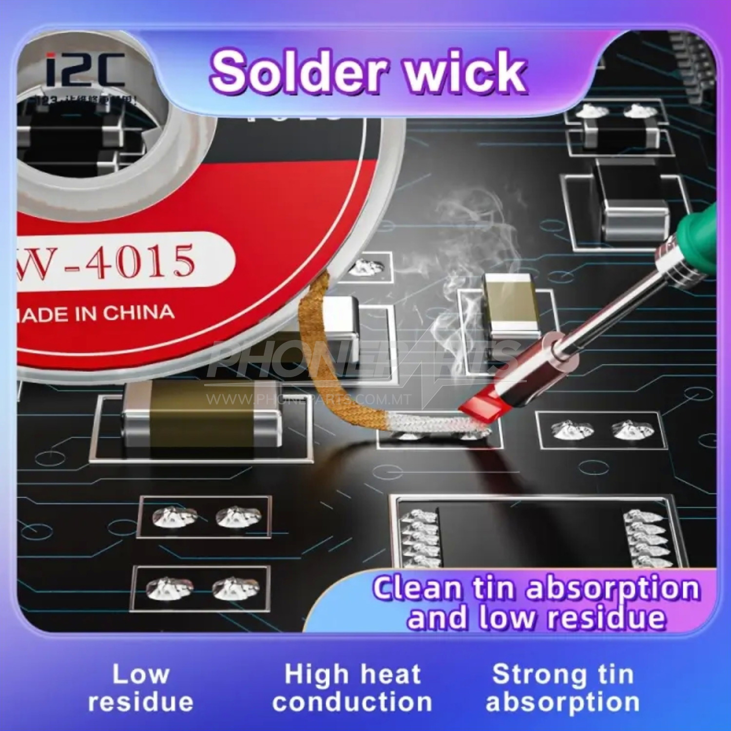 i2C Repair Pure Copper Solder Wick (4 Sizes) - Phoneparts