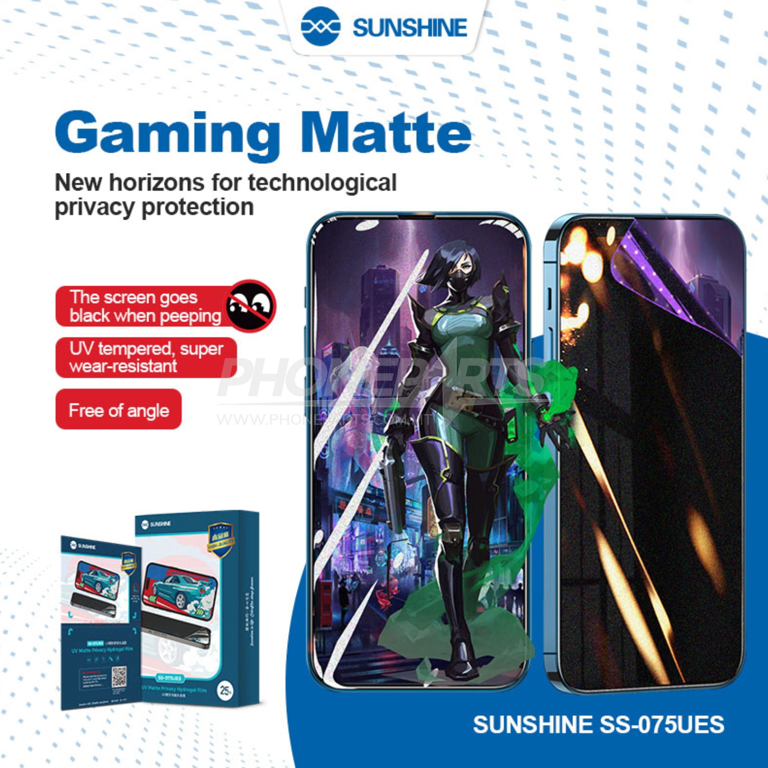 SUNSHINE SS-075UES UV (FROSTED) GAMING MATTE PRIVACY HYDROGEL FILM ...