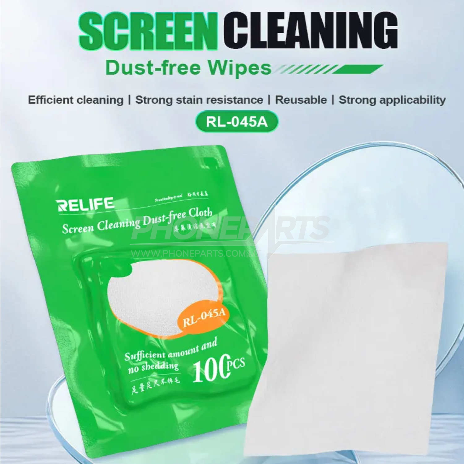 RELIFE RL-045A Dust-free Wipes screen Cleaning for Mobile Phone Tablets ...