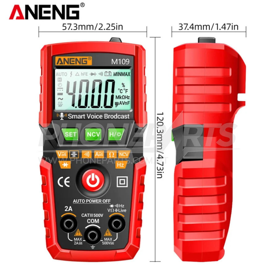 ANENG M109 Digital Multimeter 4000 count AC/DC Voice Broadcast ...