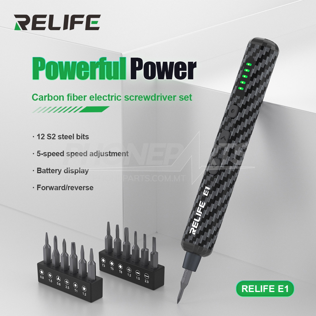 Relife E1 Powerful Carbon Fiber electric screwdriver set - Phoneparts