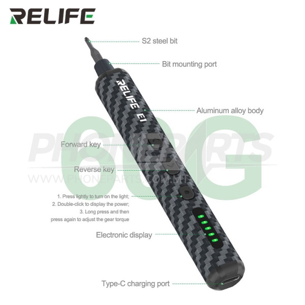 Relife E1 Powerful Carbon Fiber electric screwdriver set - Phoneparts