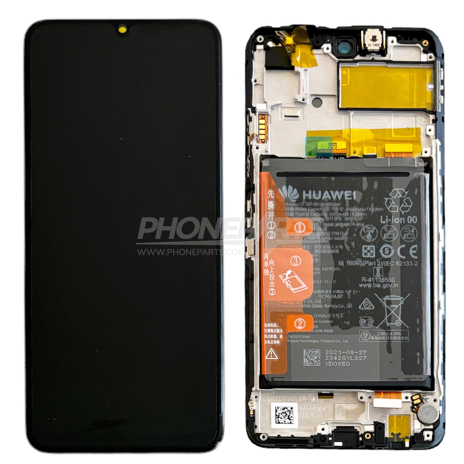 Display touch & frame Huawei P Smart 2021 - Phoneparts