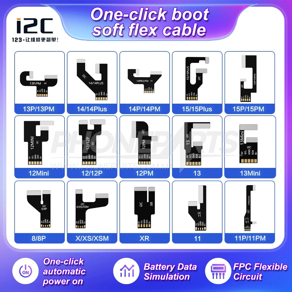 I2C P30 Digital Power Supply One Click Boot Cable for iPhone 8-15 Pro ...