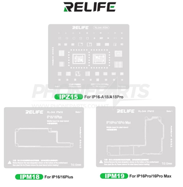 RELIFE RL-044 IPZ15 FOR IP16 A18/A18 PRO INTEGRATED STEEL STENCIL - Phoneparts