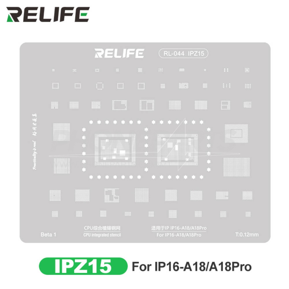 RELIFE RL-044 IPZ15 FOR IP16 A18/A18 PRO INTEGRATED STEEL STENCIL - Phoneparts