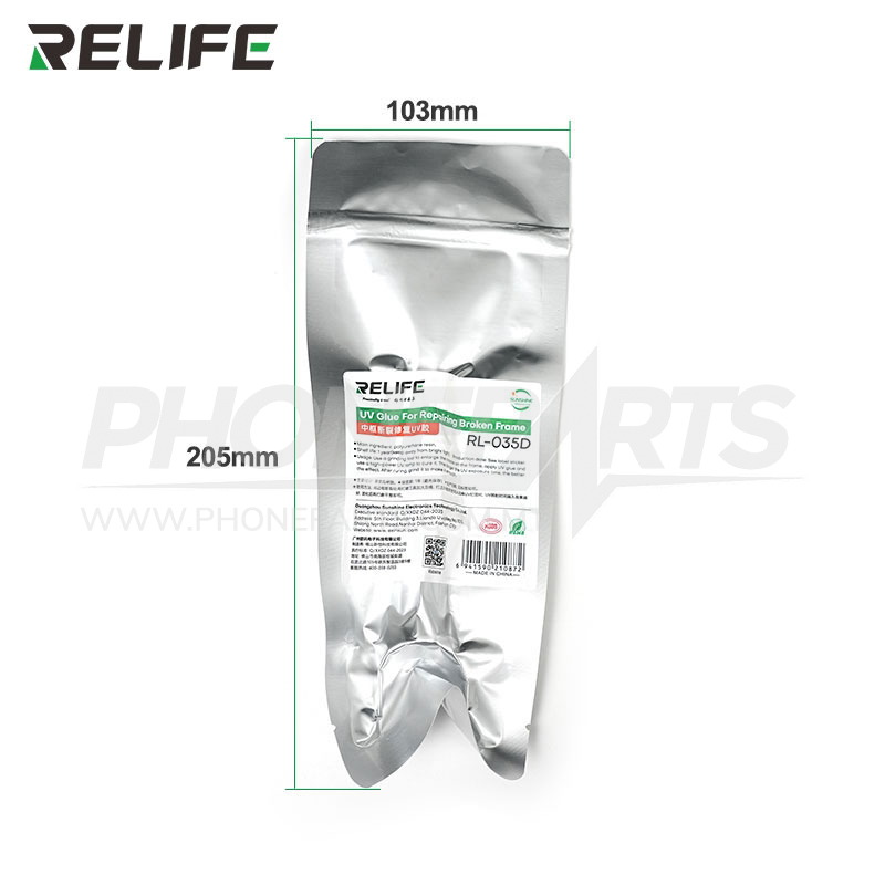 RELIFE RL-035D UV glue to repair a broken frame - Phoneparts