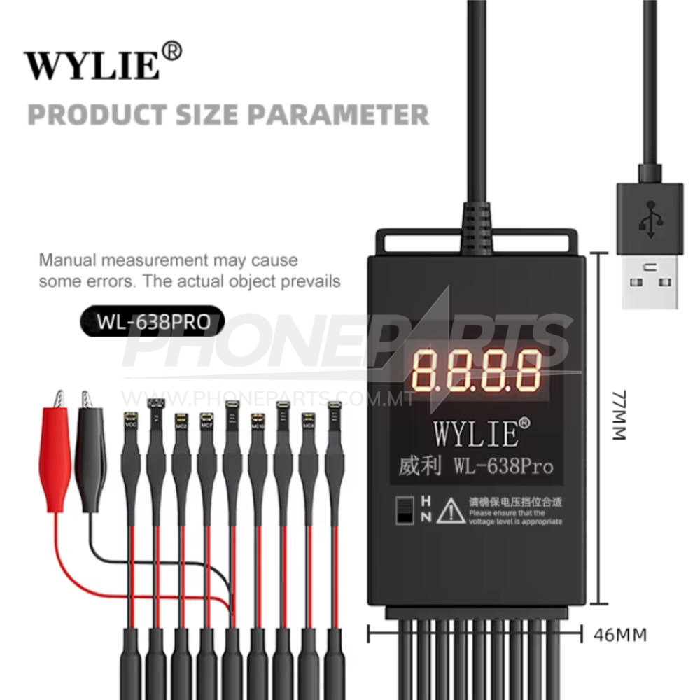 WYLIE WL-638 PRO Smart Power Supply Cable for iPhoneN 6 TO 15 PM ...